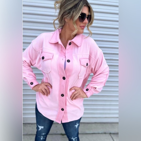 Tops | Super Soft Shacket In A Fun Pink Available In Sizes Small Thru ...